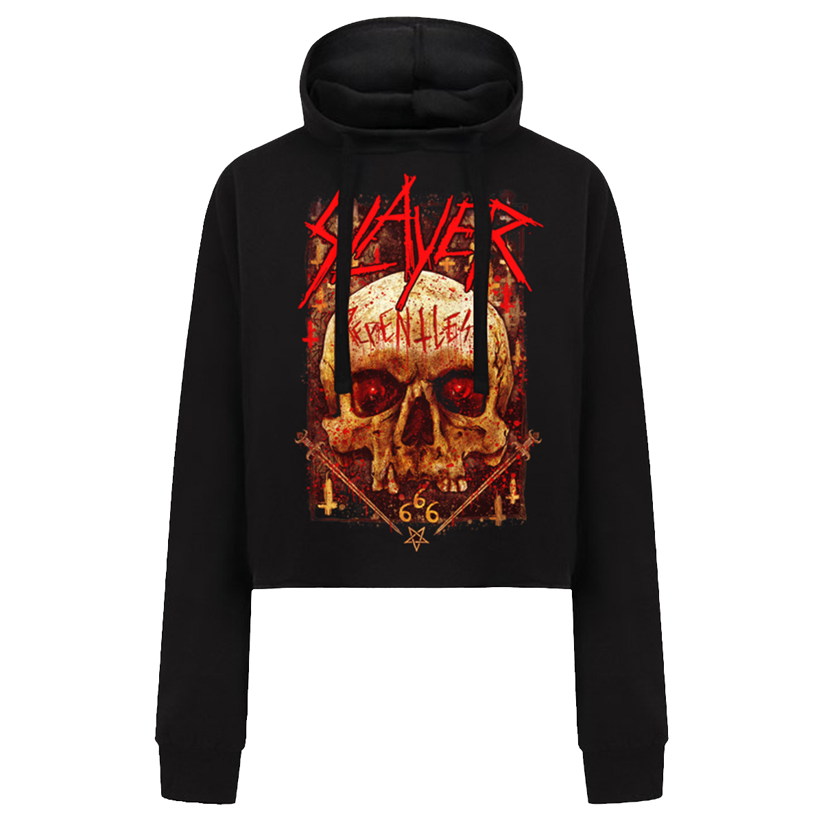 Repentless Skull on Women's Cropped Hoodie – Slayer Store